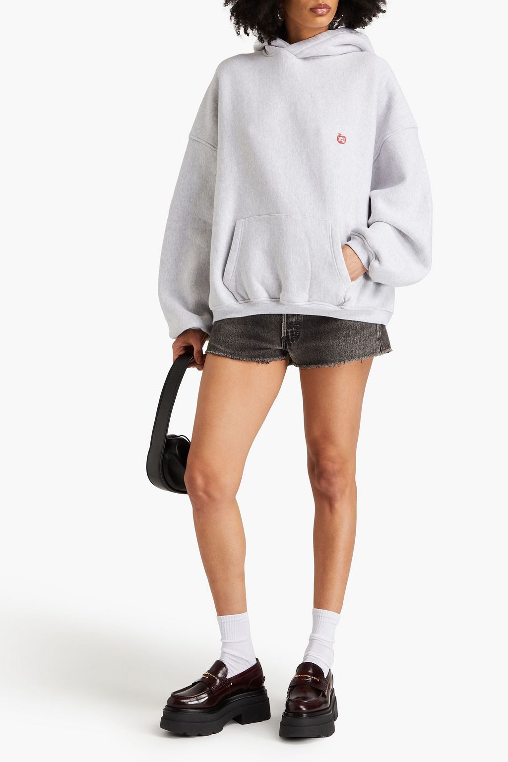 ALEXANDER WANG Printed cotton-fleece hoodie | THE OUTNET