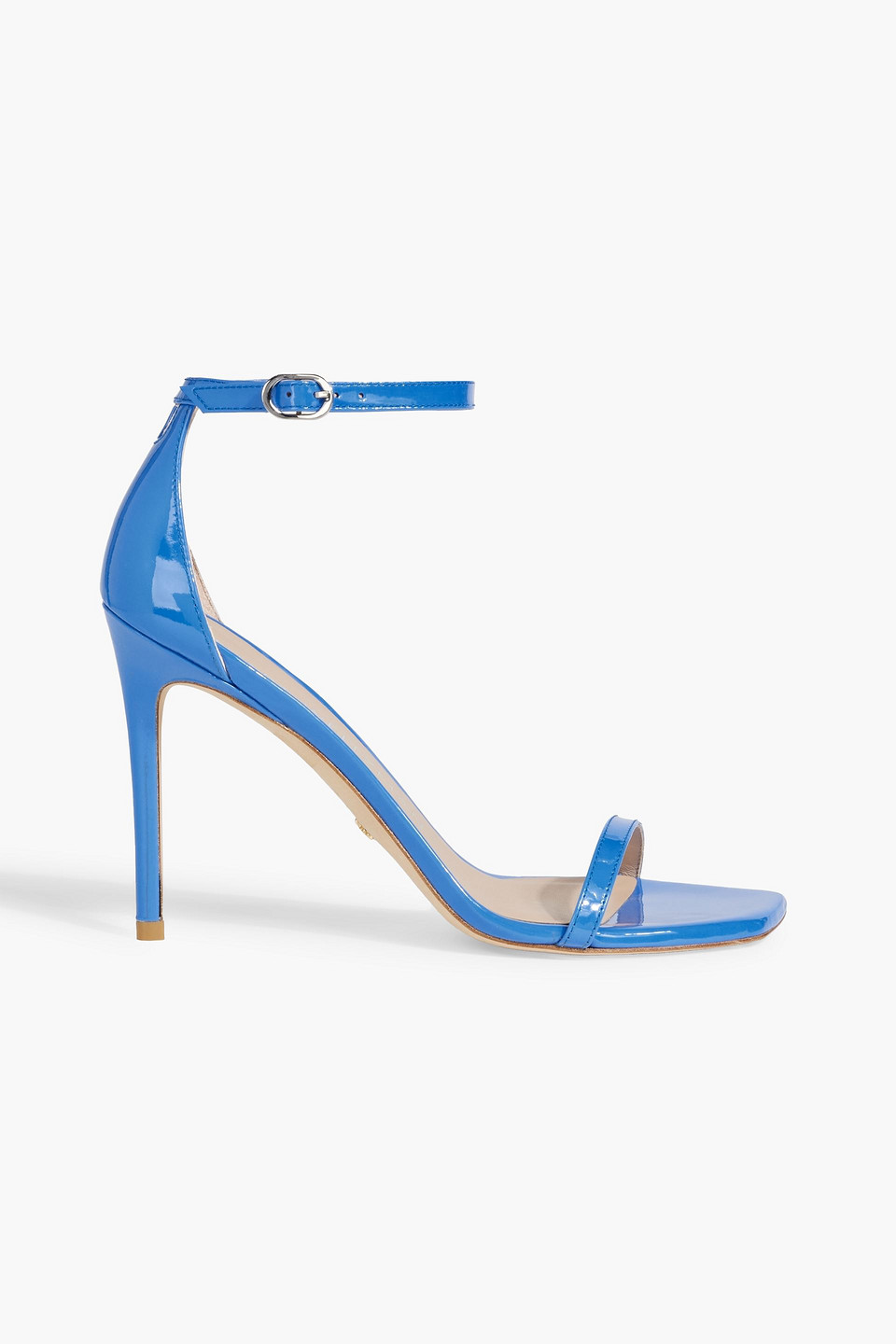Stuart Weitzman 105mm Patent Leather Sandals In Azure | ModeSens