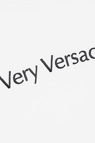 VERSACE Embroidered cotton-jersey T-shirt | THE OUTNET