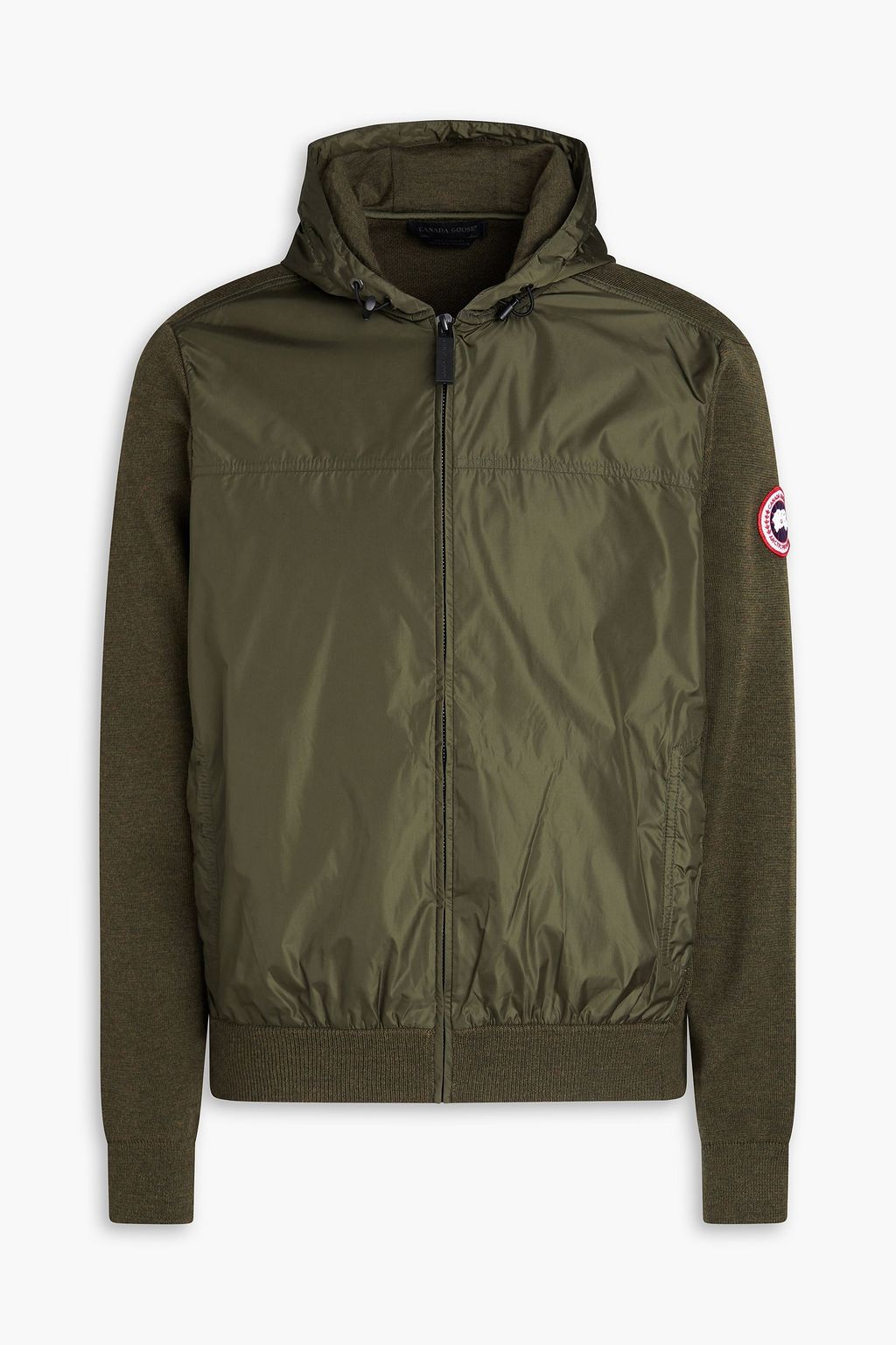 CANADA GOOSE Appliquéd merino wool-paneled shall hooded jacket | THE OUTNET