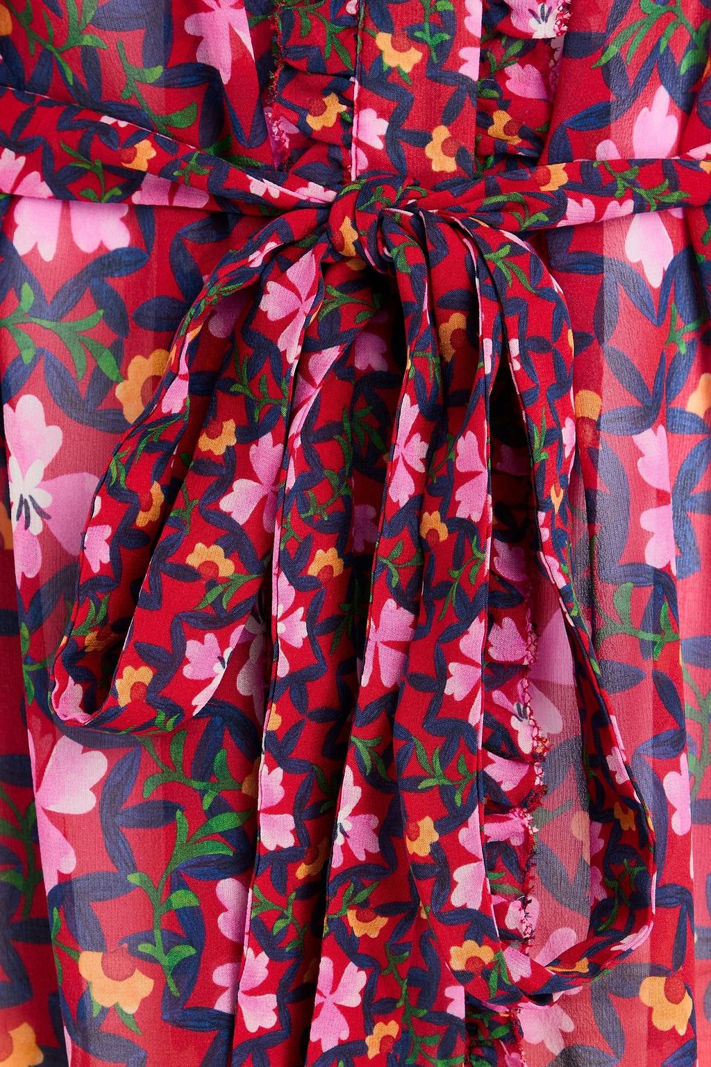Saloni Pixie Ruffled Floral Print Silk Chiffon Mini Dress The Outnet