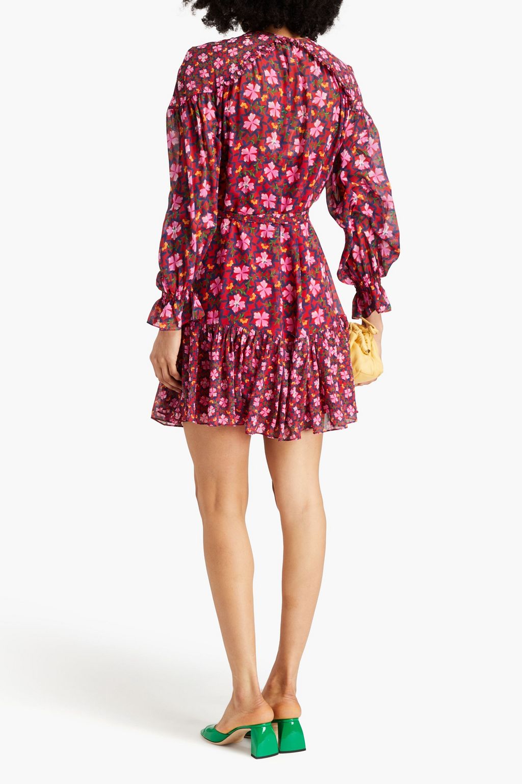 Saloni Pixie Ruffled Floral Print Silk Chiffon Mini Dress The Outnet