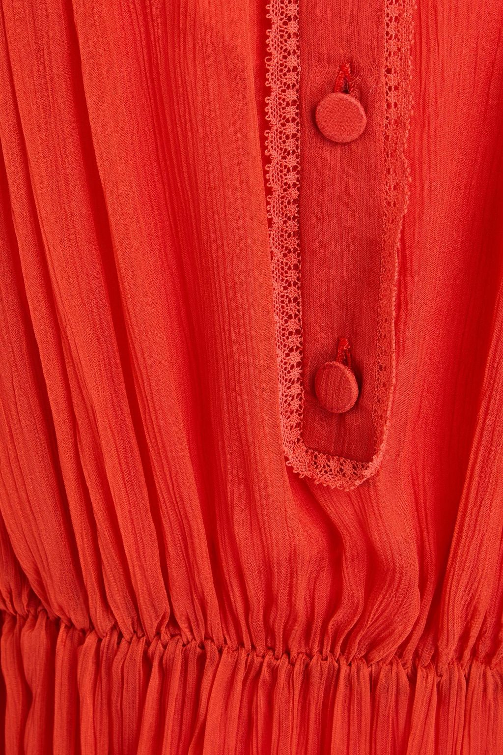 GUCCI Ruffled silk-crepon midi dress | THE OUTNET