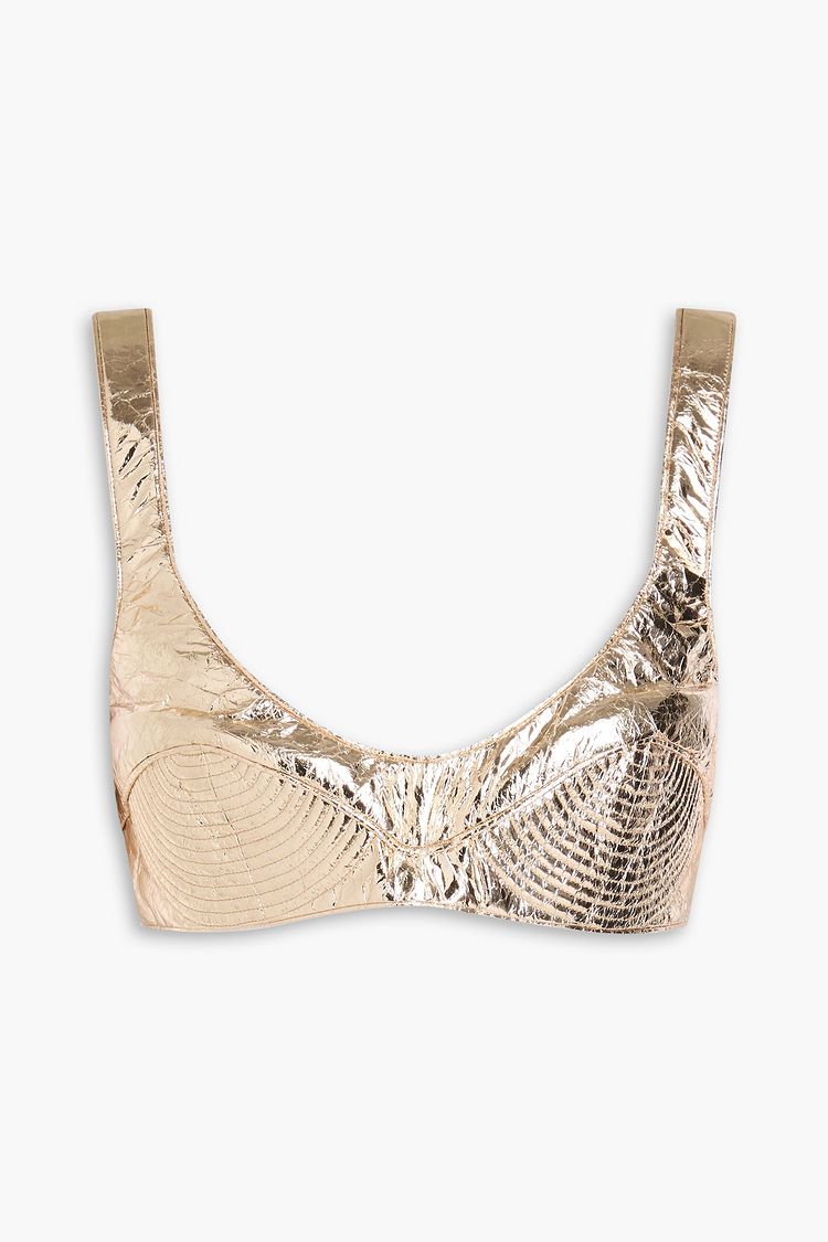 ZIMMERMANN Metallic vinyl bra top | THE OUTNET