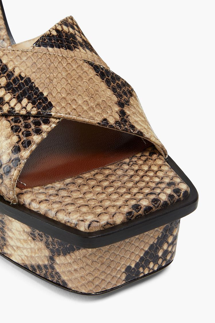 ZIMMERMANN Snake-effect leather platform sandals | THE OUTNET