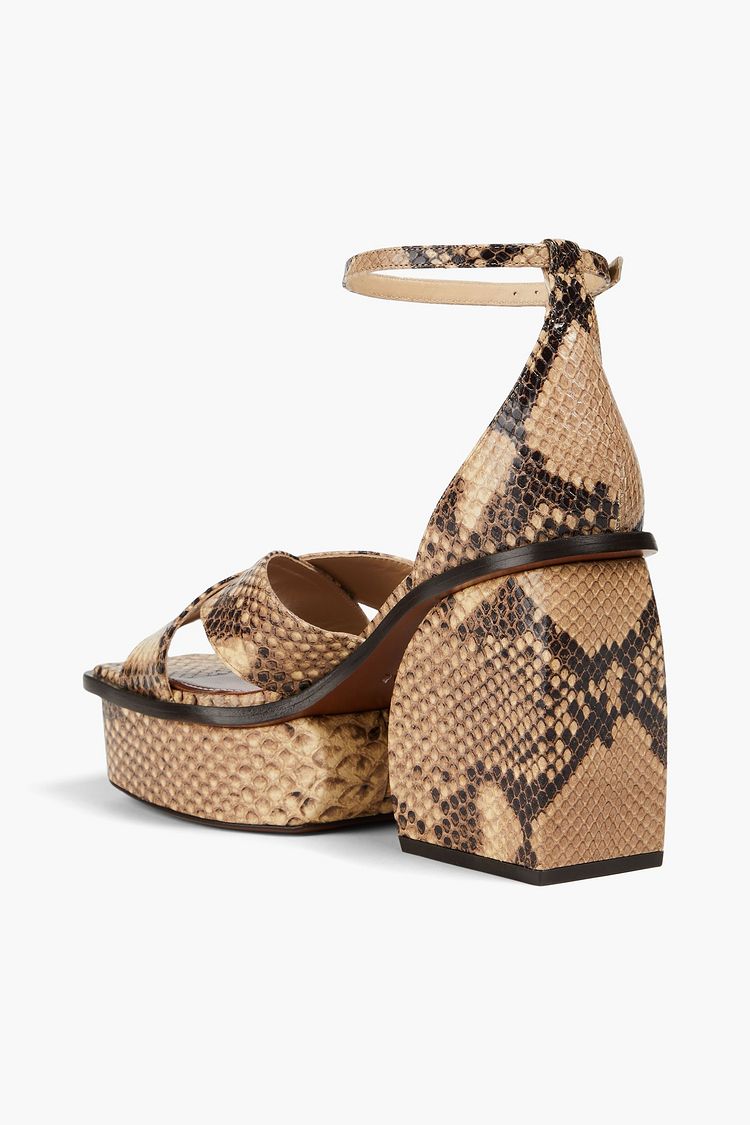 ZIMMERMANN Snake-effect leather platform sandals | THE OUTNET