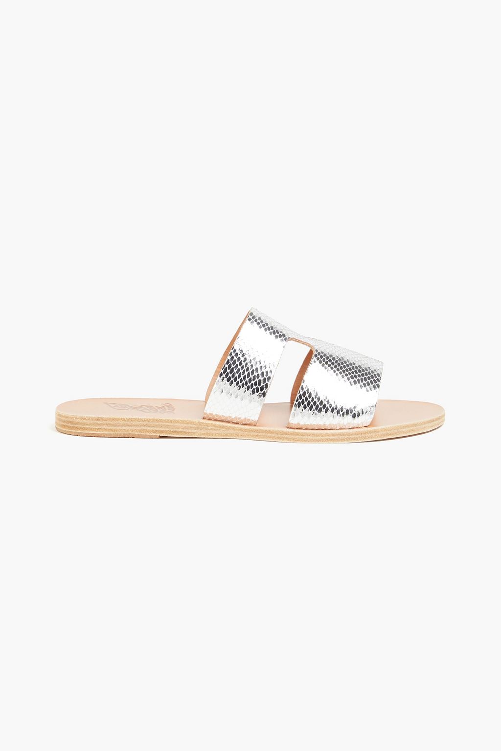 ANCIENT GREEK SANDALS Aptero metallic snake-effect leather slides | THE ...