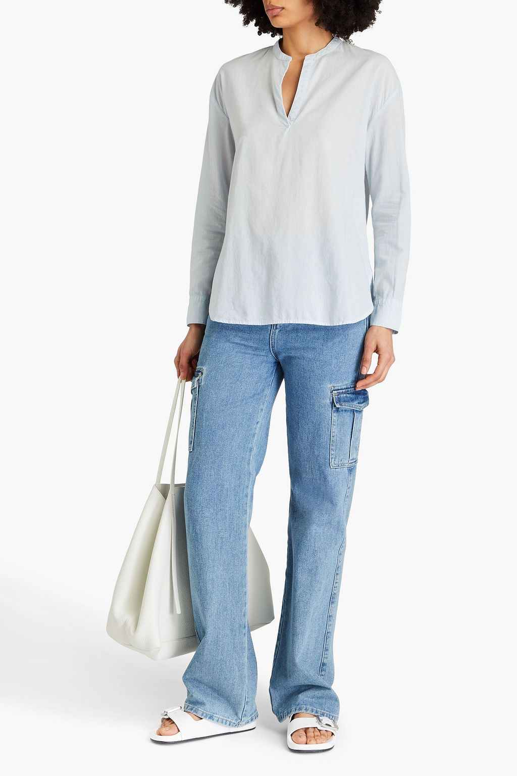 JAMES PERSE Cotton-mousseline blouse | THE OUTNET