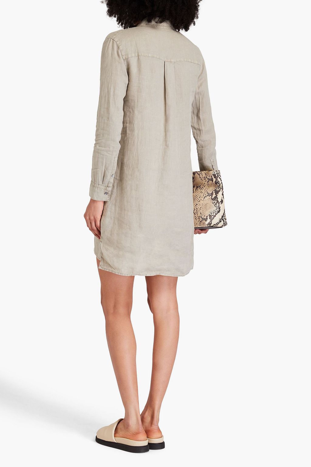 JAMES PERSE Linen mini shirt dress | THE OUTNET