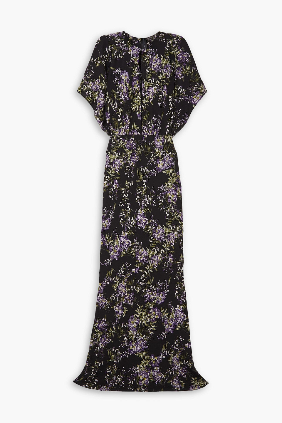 Omo By Norma Kamali Floral-print Chiffon Gown In Black | ModeSens