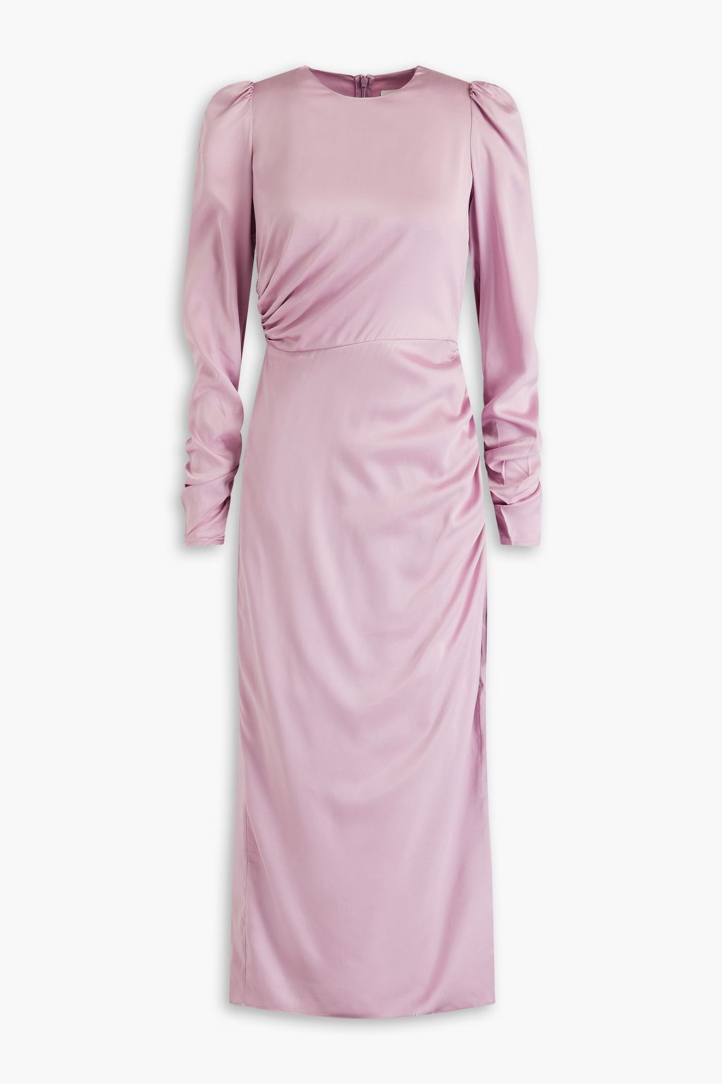 Zimmermann Ruched Silk Blend Satin Midi Dress The Outnet