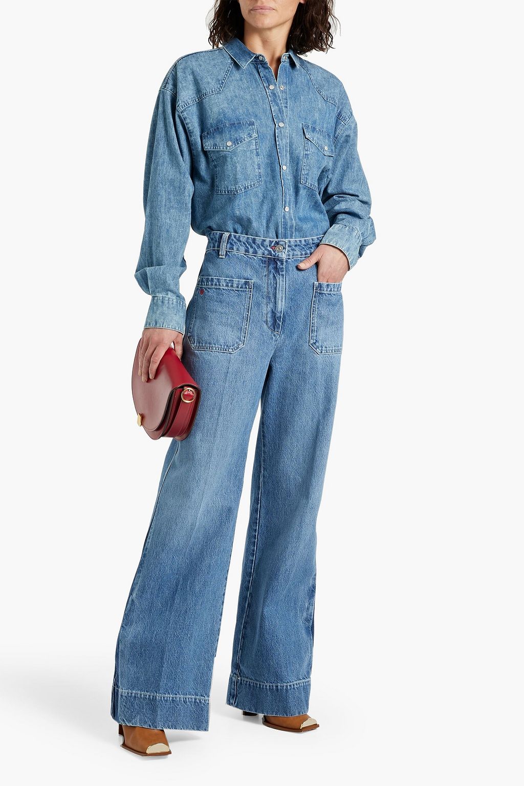 VICTORIA BECKHAM Alina high-rise wide-leg jeans | THE OUTNET