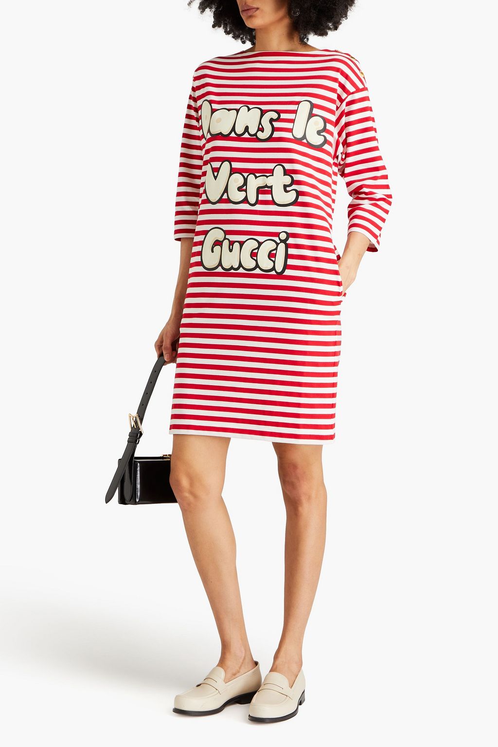 GUCCI Printed striped cotton-jersey dress | THE OUTNET