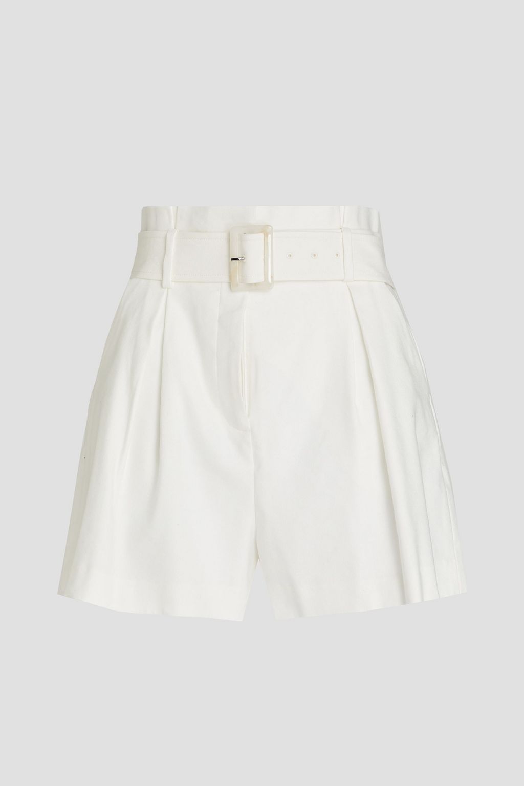 VERONICA BEARD Ashford belted linen-blend twill shorts | THE OUTNET