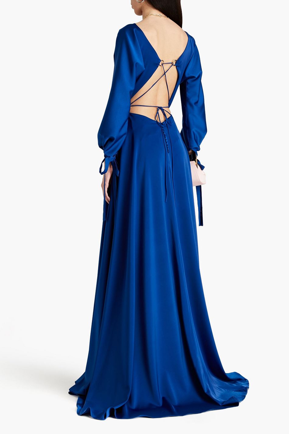 RHEA COSTA June draped satin gown | THE OUTNET