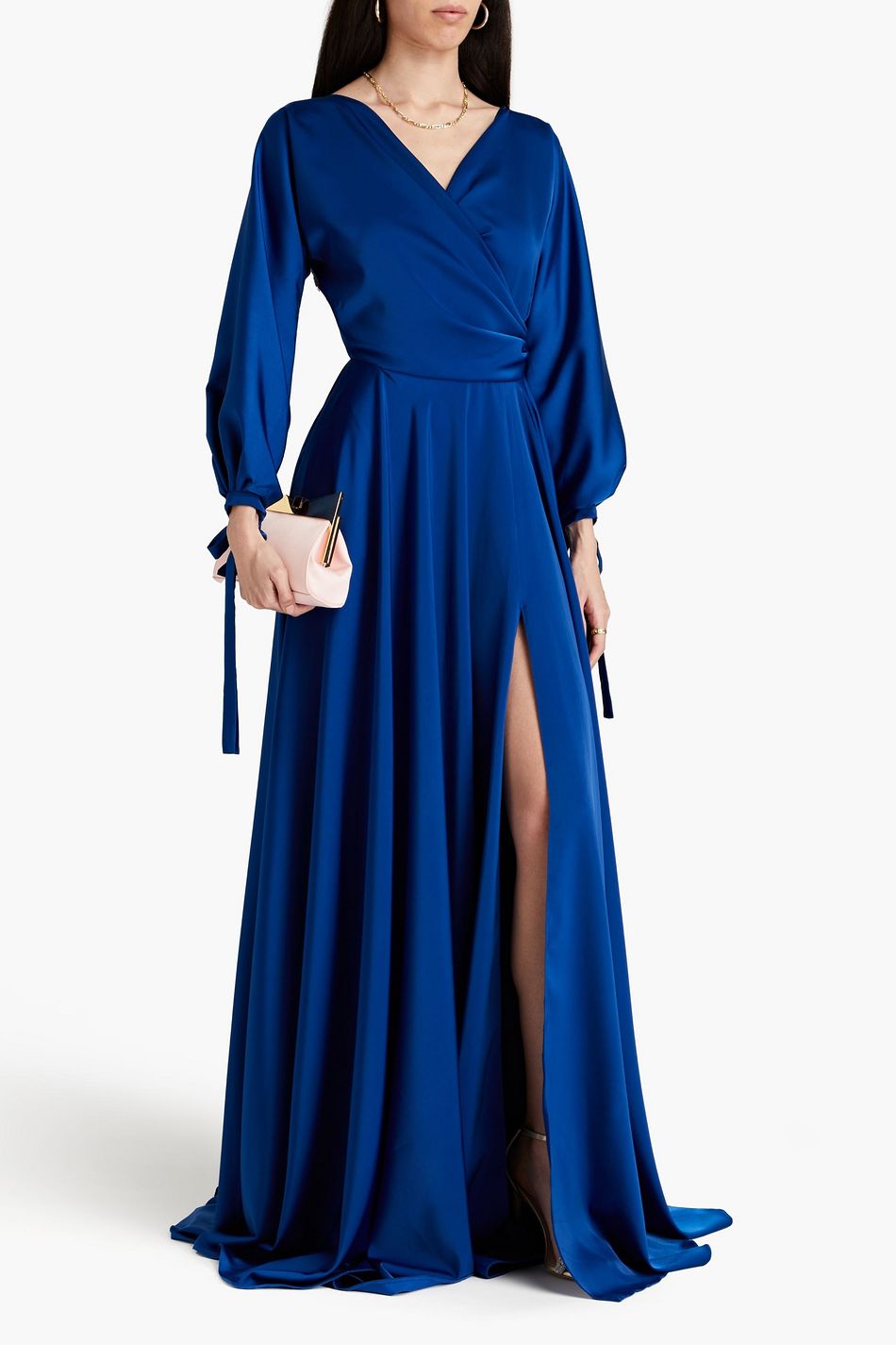 RHEA COSTA June draped satin gown | THE OUTNET