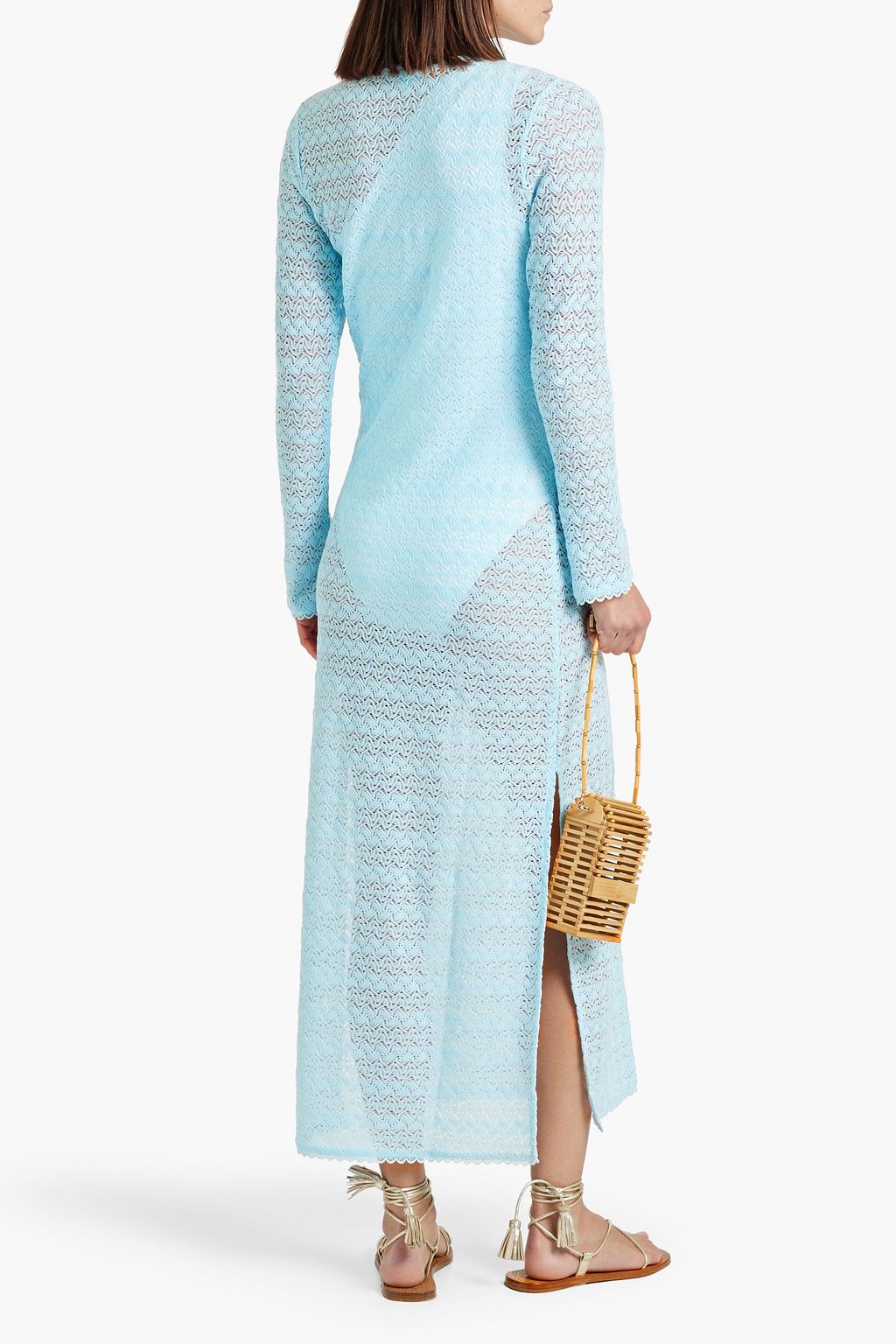 MELISSA ODABASH Maddison lace-up crochet midi dress | THE OUTNET