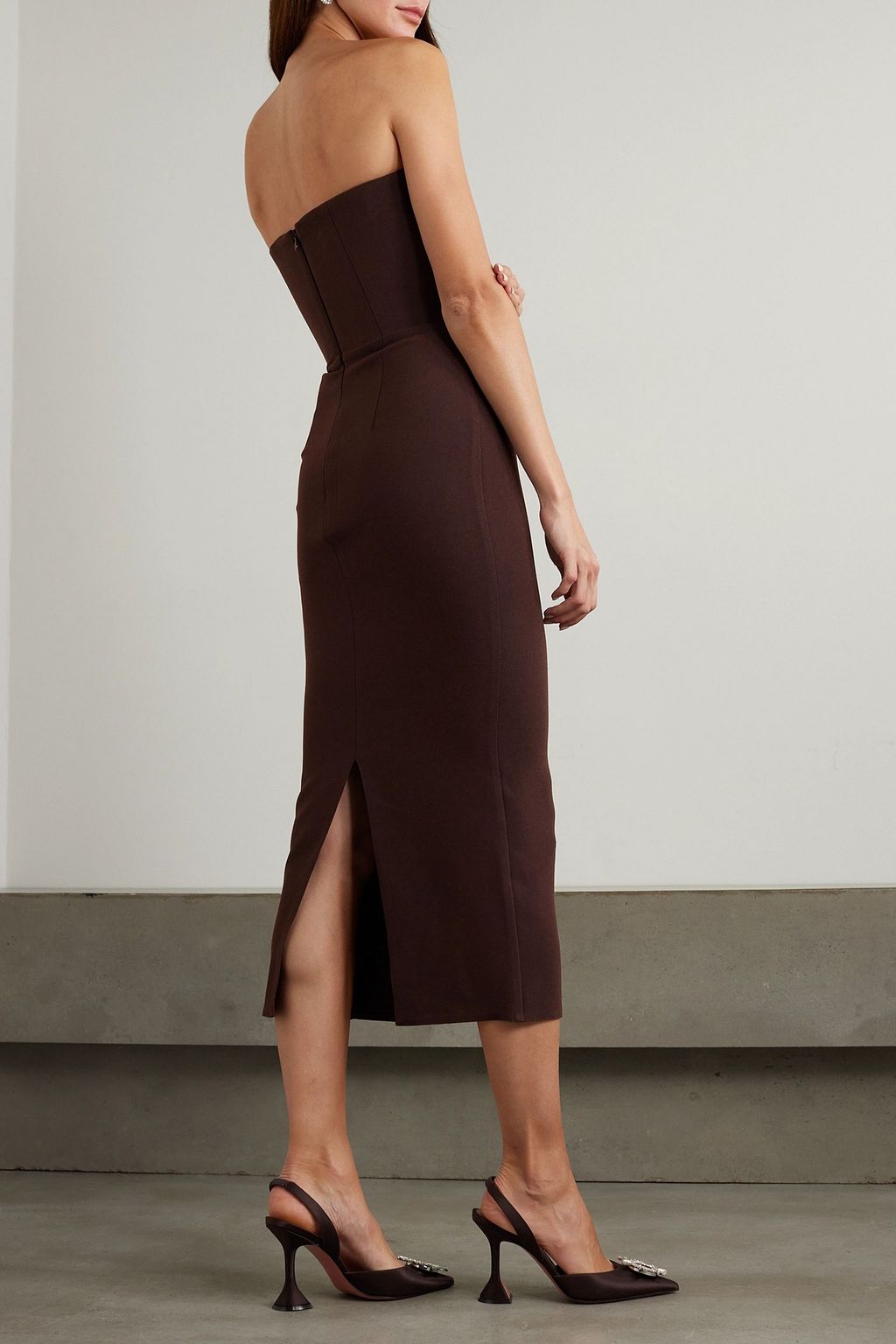ALEX PERRY Callan strapless stretch-crepe midi dress | THE OUTNET