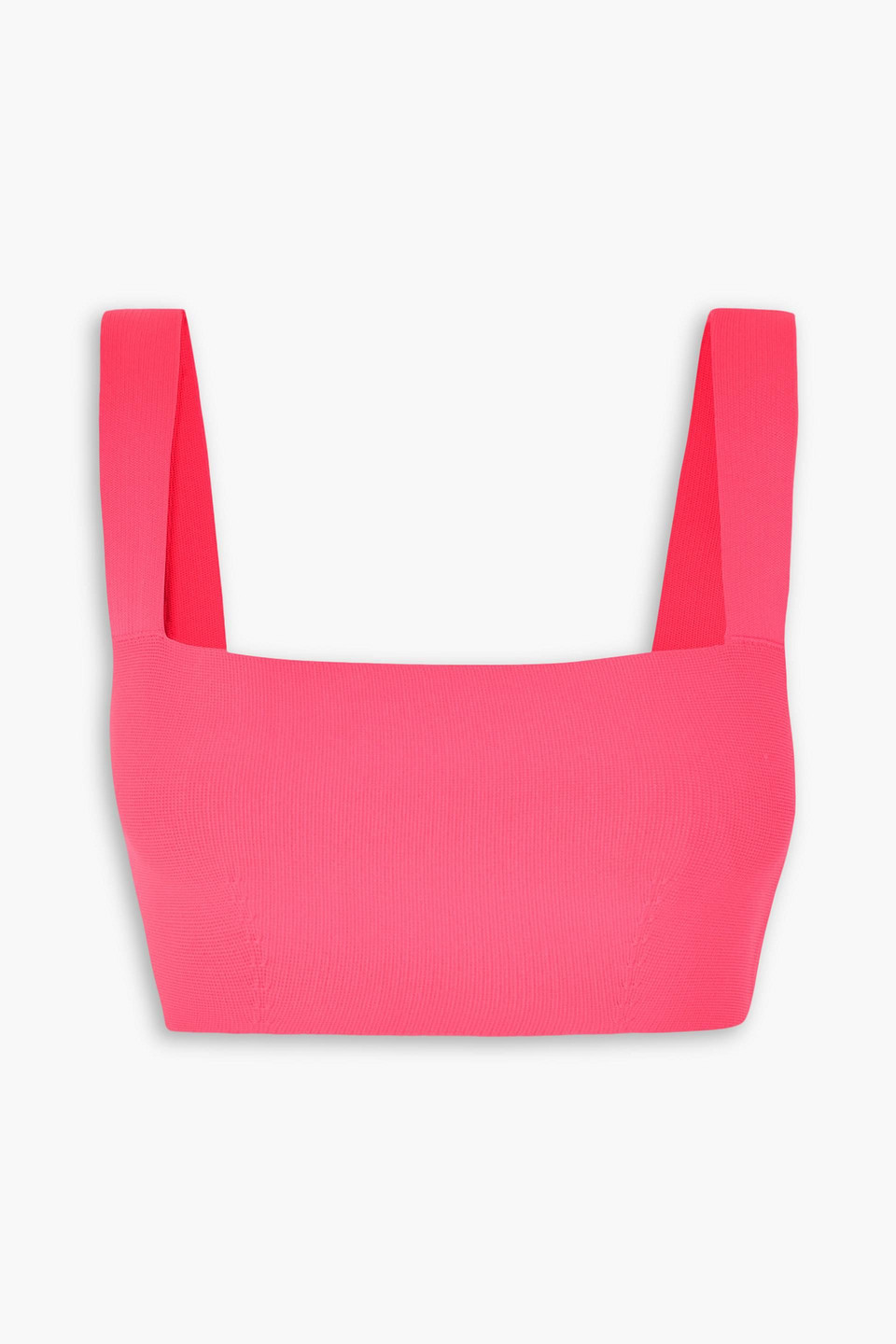Victoria Beckham Vb Body Cropped Stretch-knit Top In Bright Pink | ModeSens