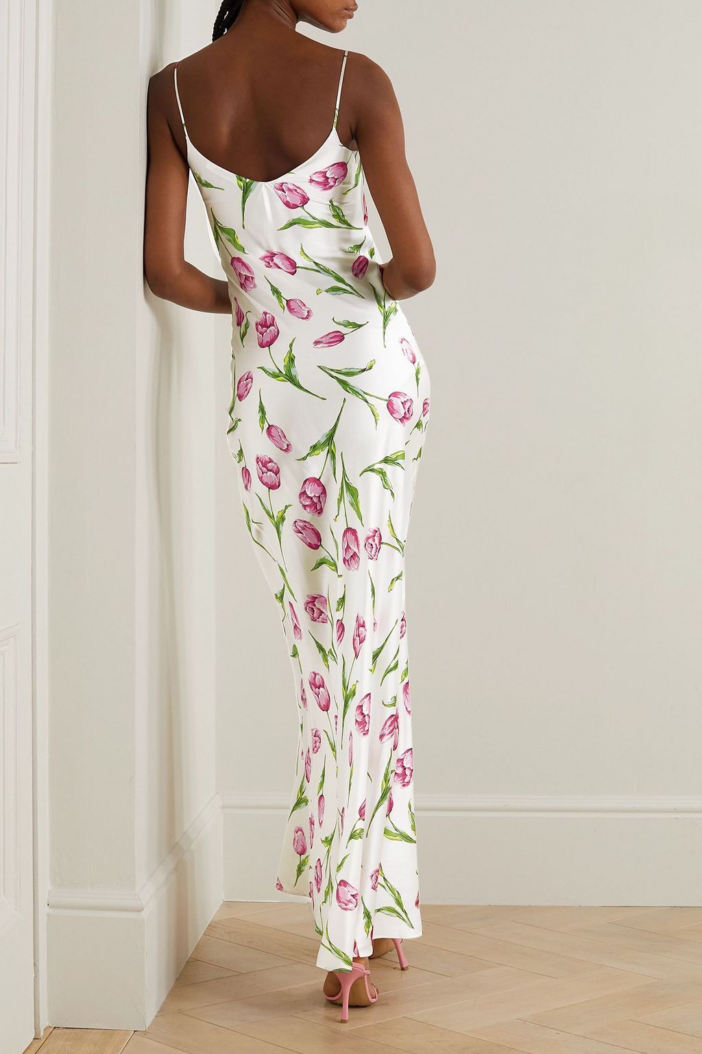 RODARTE Appliquéd printed silk-satin maxi dress | THE OUTNET