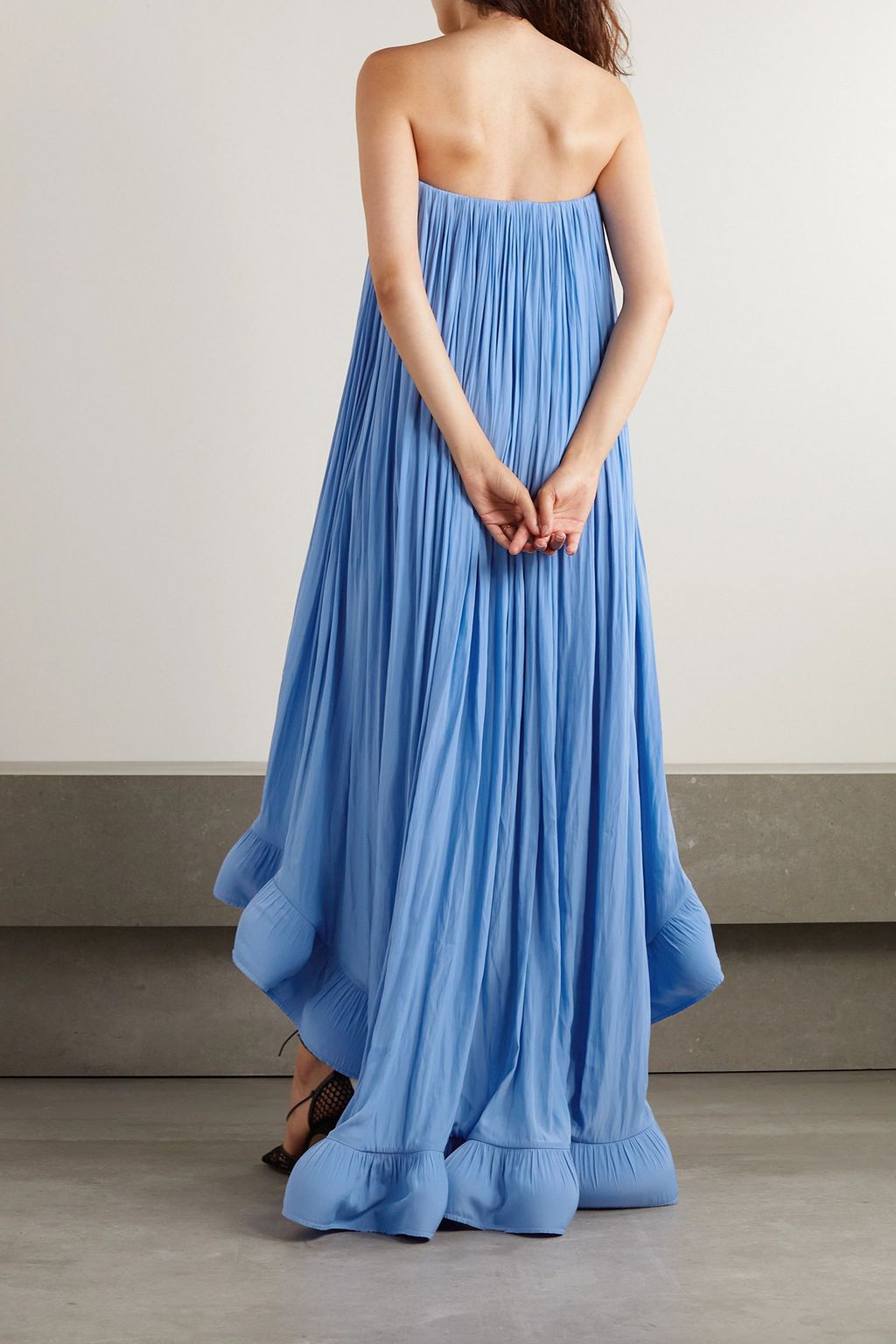 LANVIN Strapless ruffled chiffon gown | THE OUTNET