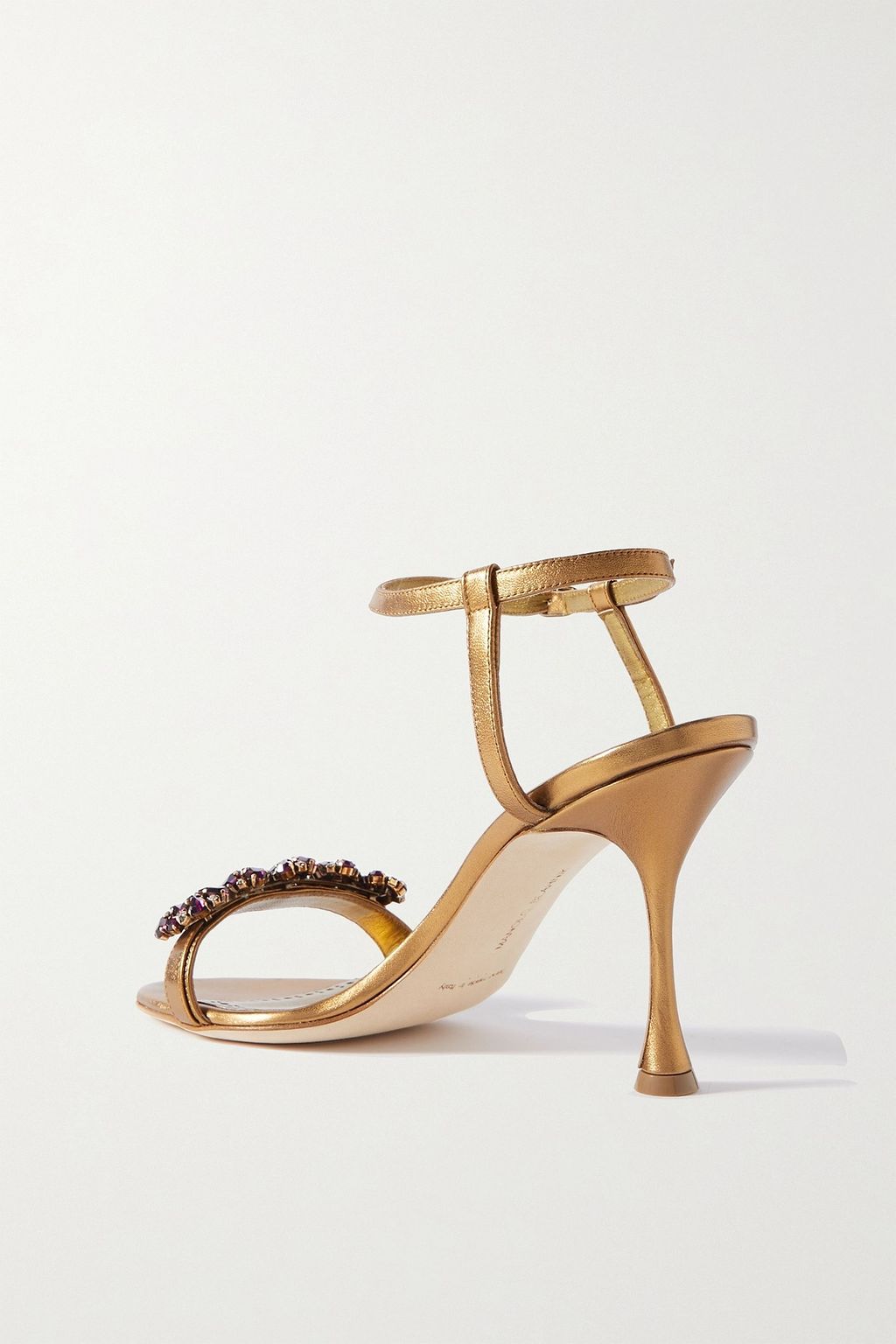 MANOLO BLAHNIK Finah 90 embellished metallic leather sandals MANOLO BLAHNIK Finah 90 embellished metallic leather sandals