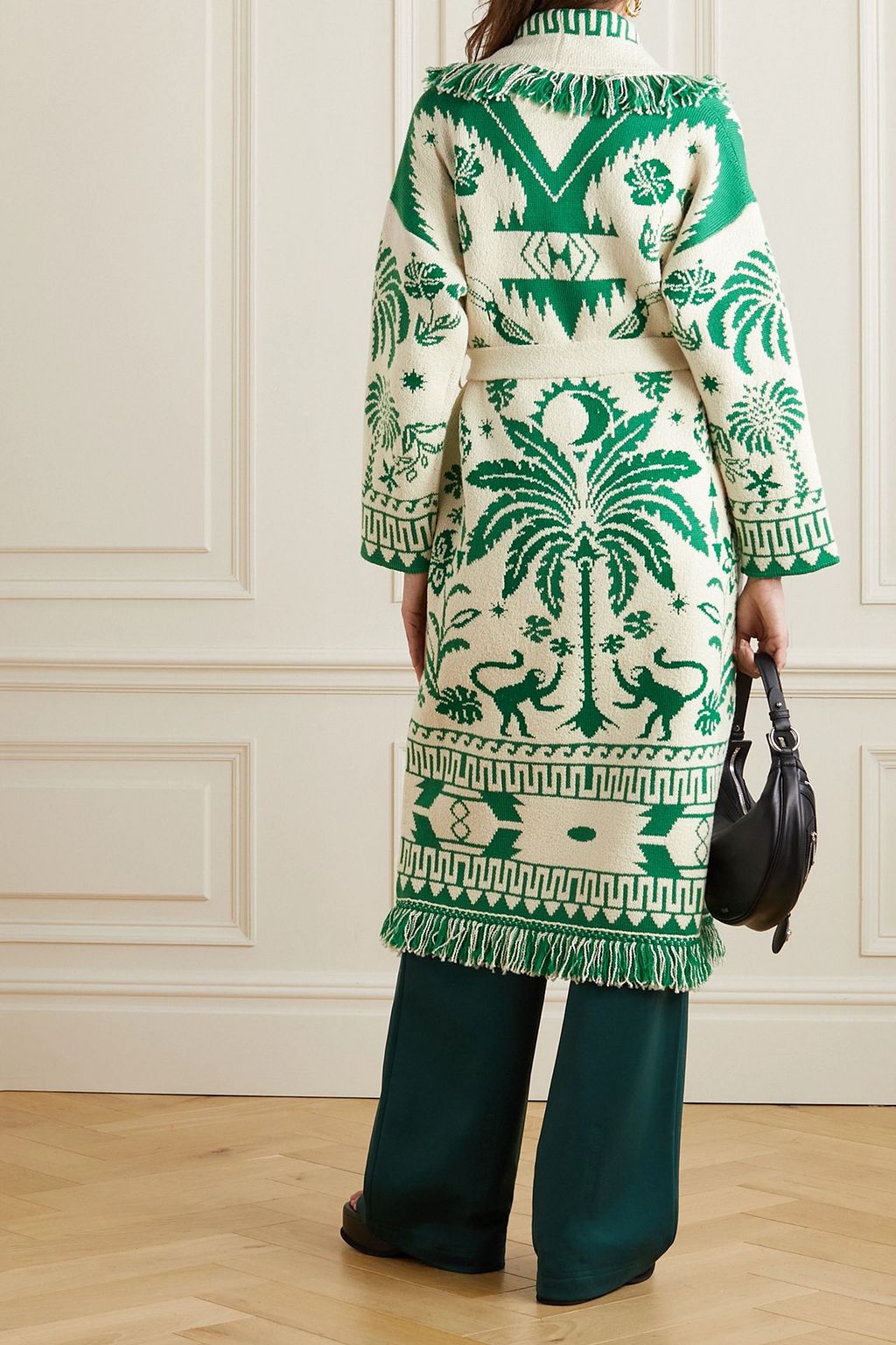 ALANUI The Explosion of Nature fringed wool and cotton-blend jacquard ...