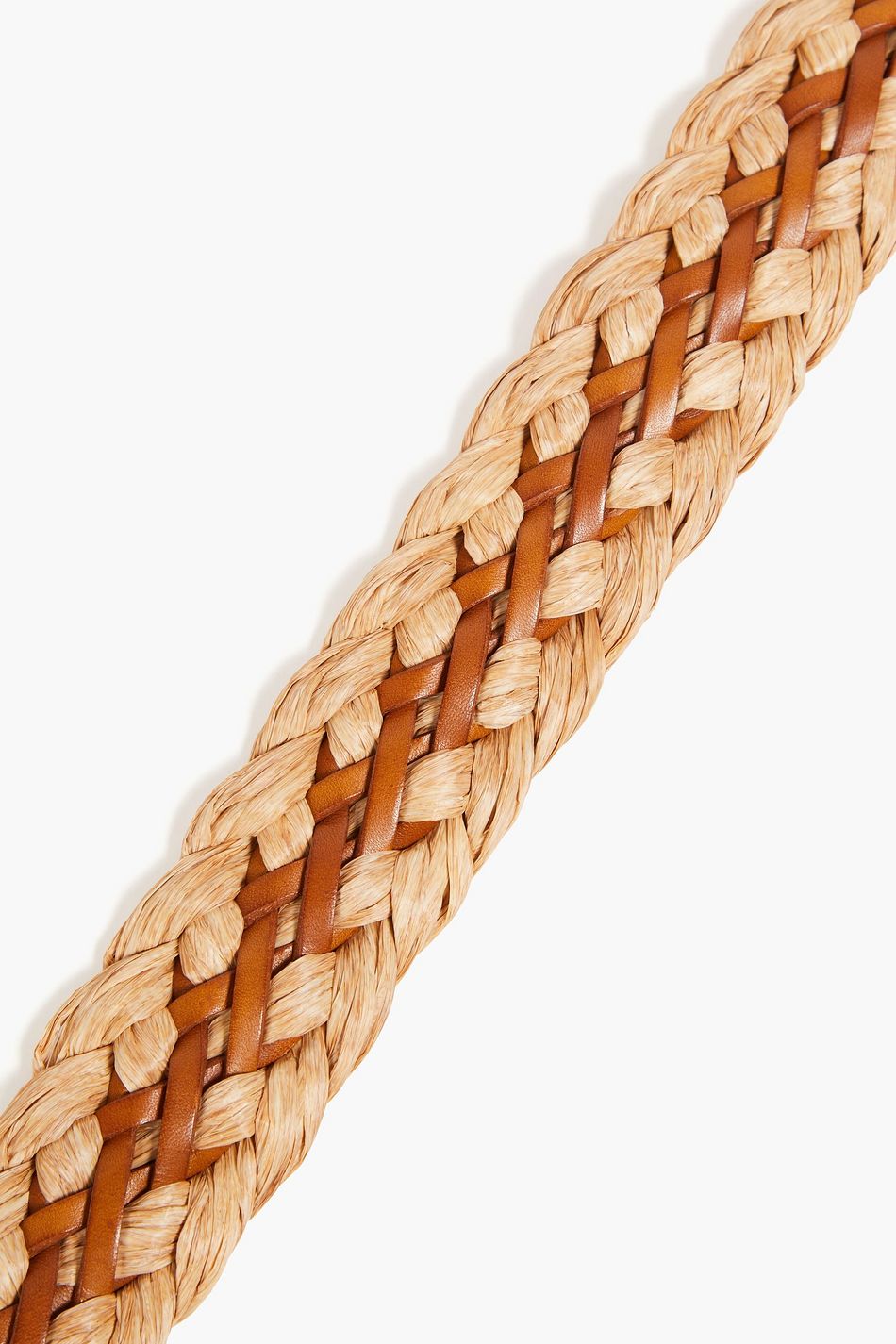 ZIMMERMANN Braided leather and faux raffia belt | THE OUTNET