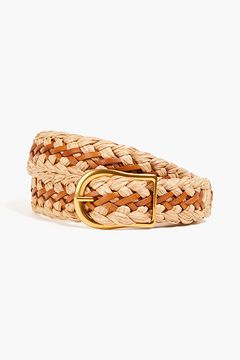 ZIMMERMANN Braided leather and faux raffia belt | THE OUTNET