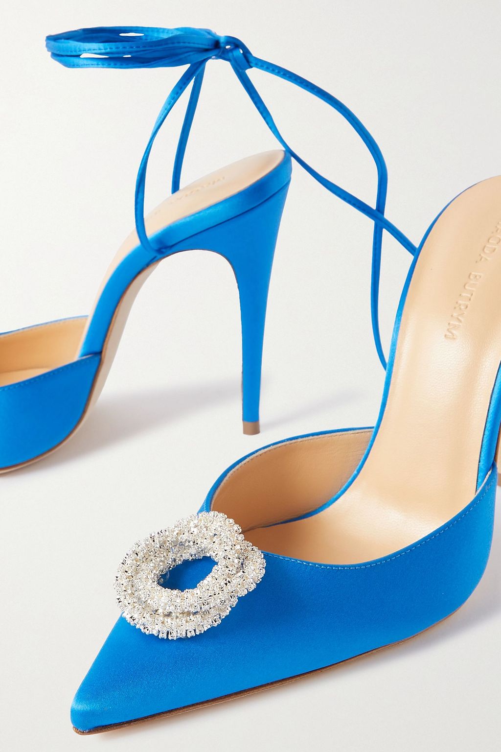 MAGDA BUTRYM Crystal-embellished satin pumps | THE OUTNET MAGDA BUTRYM Crystal-embellished satin pumps | THE OUTNET