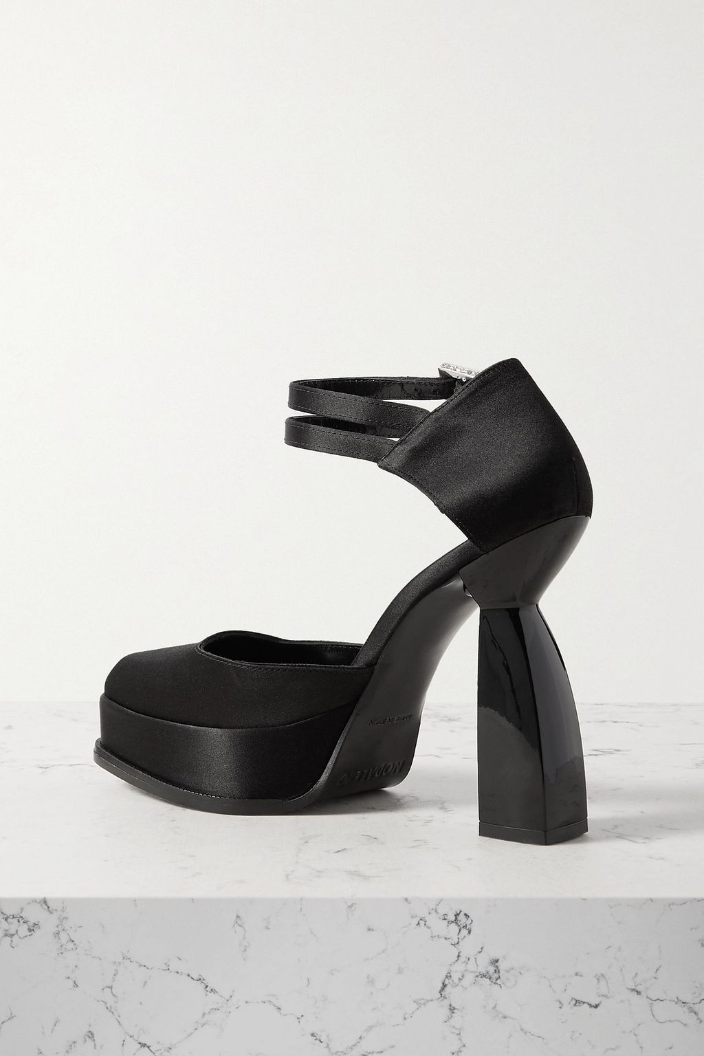 NODALETO Angel Y crystal-embellished satin platform pumps | THE OUTNET