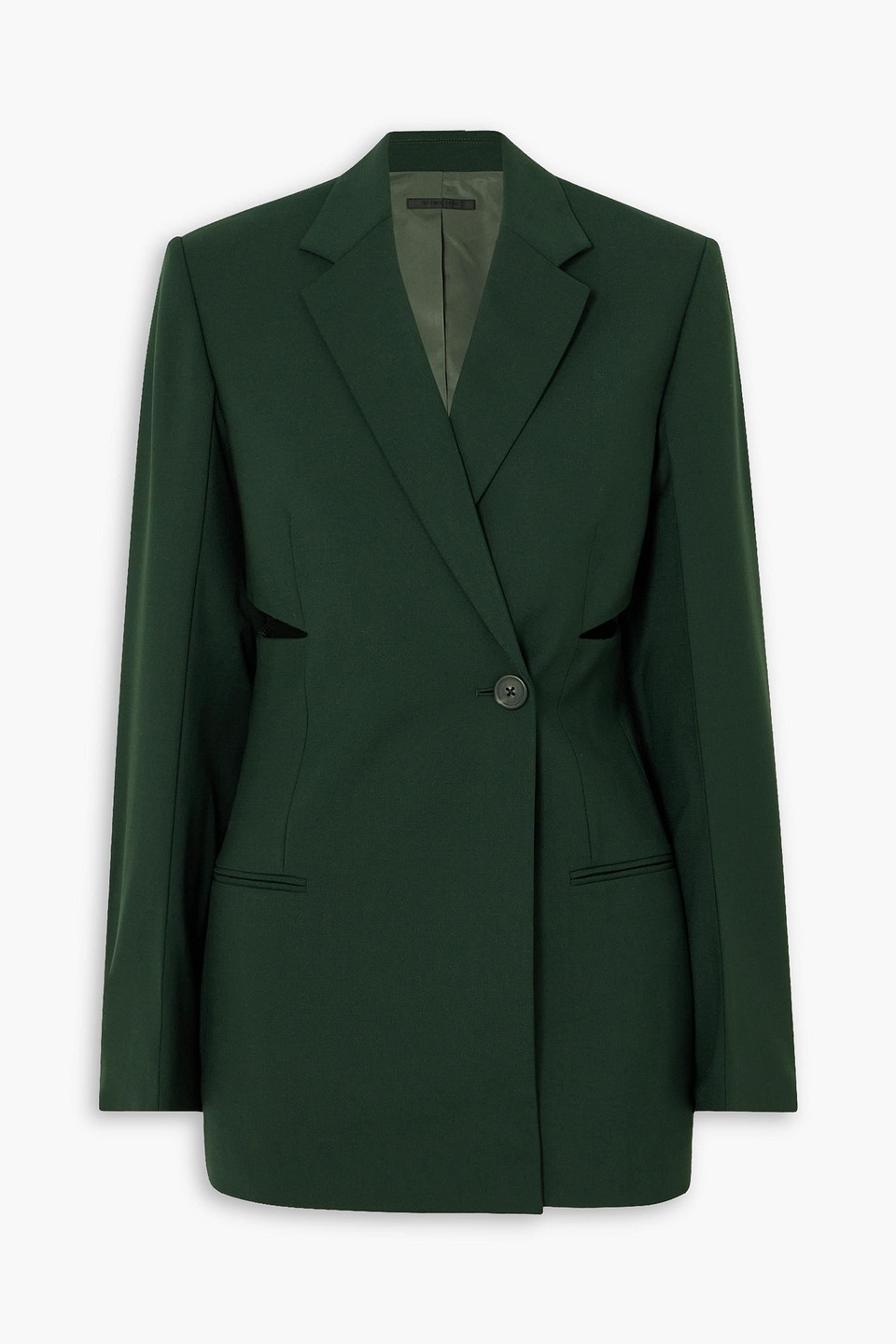 Helmut Lang Slash Double-breasted Cutout Stretch-twill Blazer In Dark ...