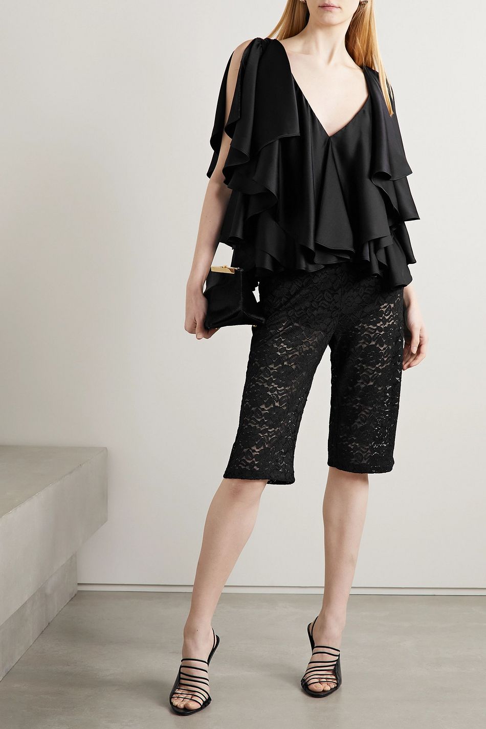 INTERIOR Jane ruffled silk-satin blouse | THE OUTNET