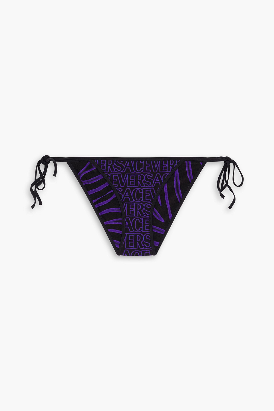 Versace Reversible Printed Low-rise Bikini Briefs In Black | ModeSens