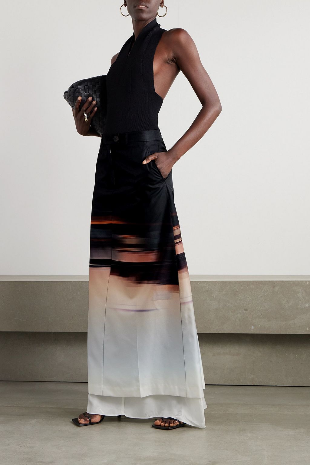 PETER DO Pleated dégradé silk-satin maxi skirt | THE OUTNET