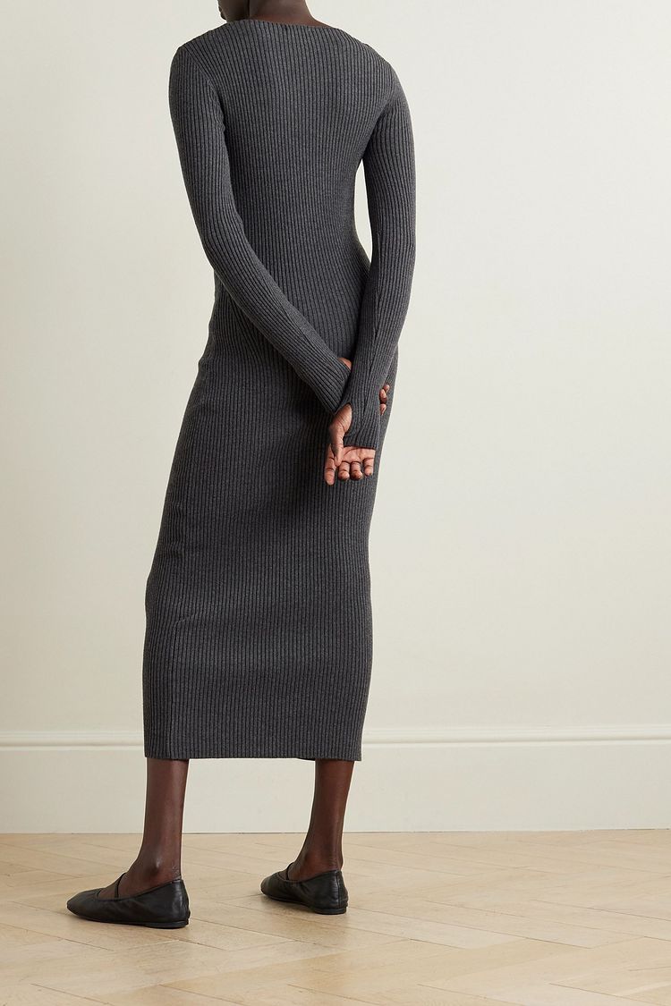 PATOU Ribbed wool-blend maxi dress | THE OUTNET
