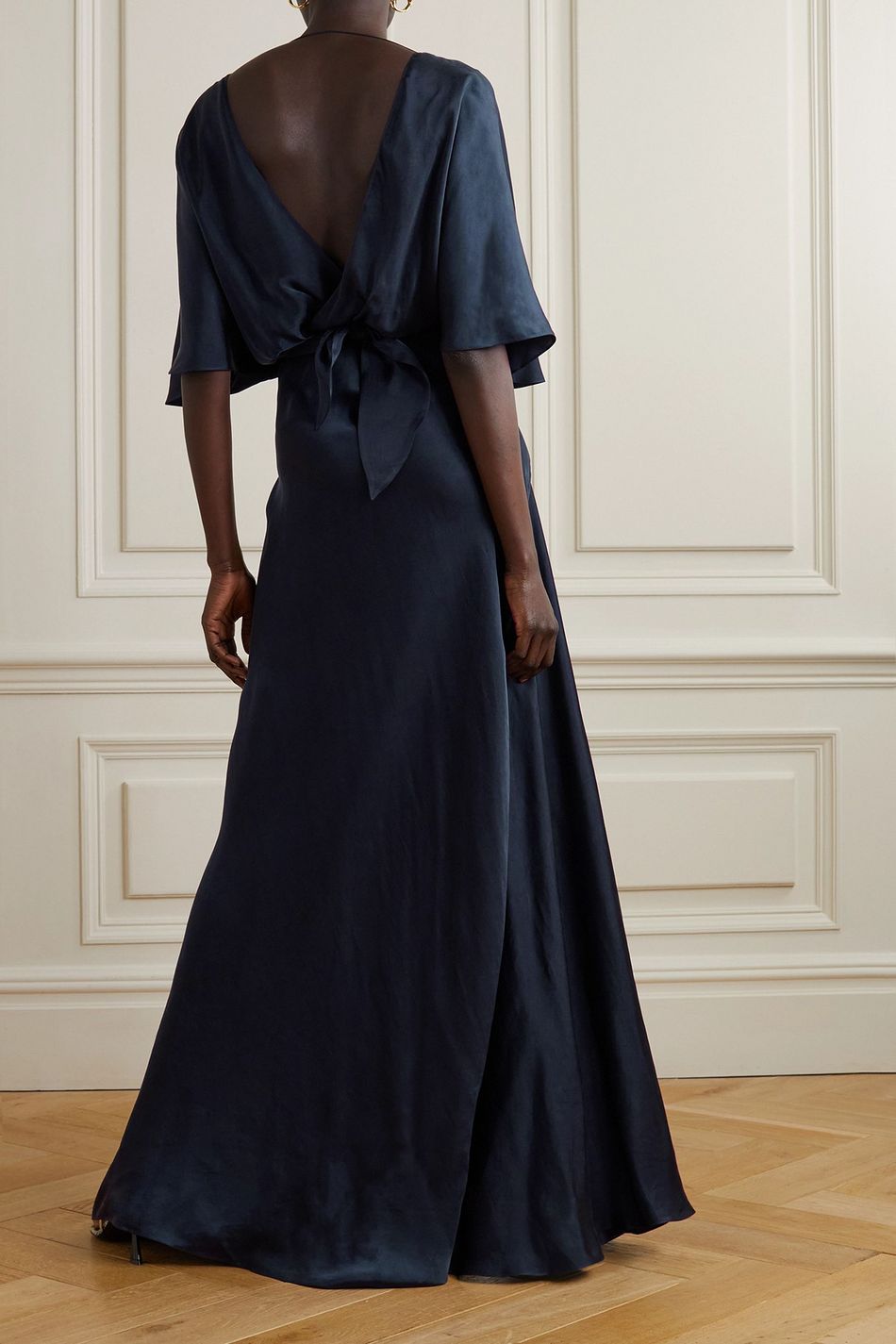 CORTANA Martina open-back cupro-satin maxi wrap dress | THE OUTNET