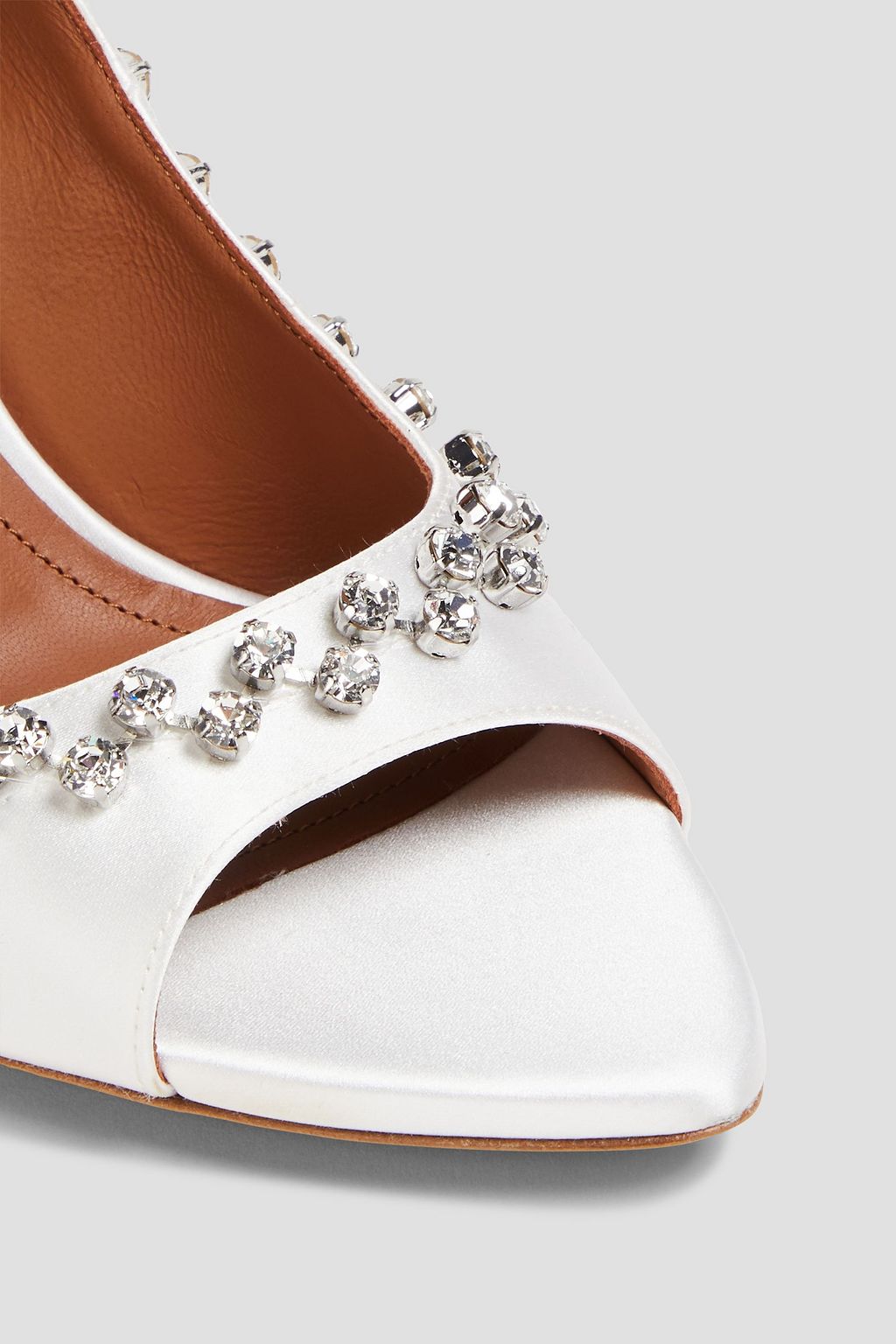 MALONE SOULIERS Tally crystal-embellished satin pumps | THE OUTNET