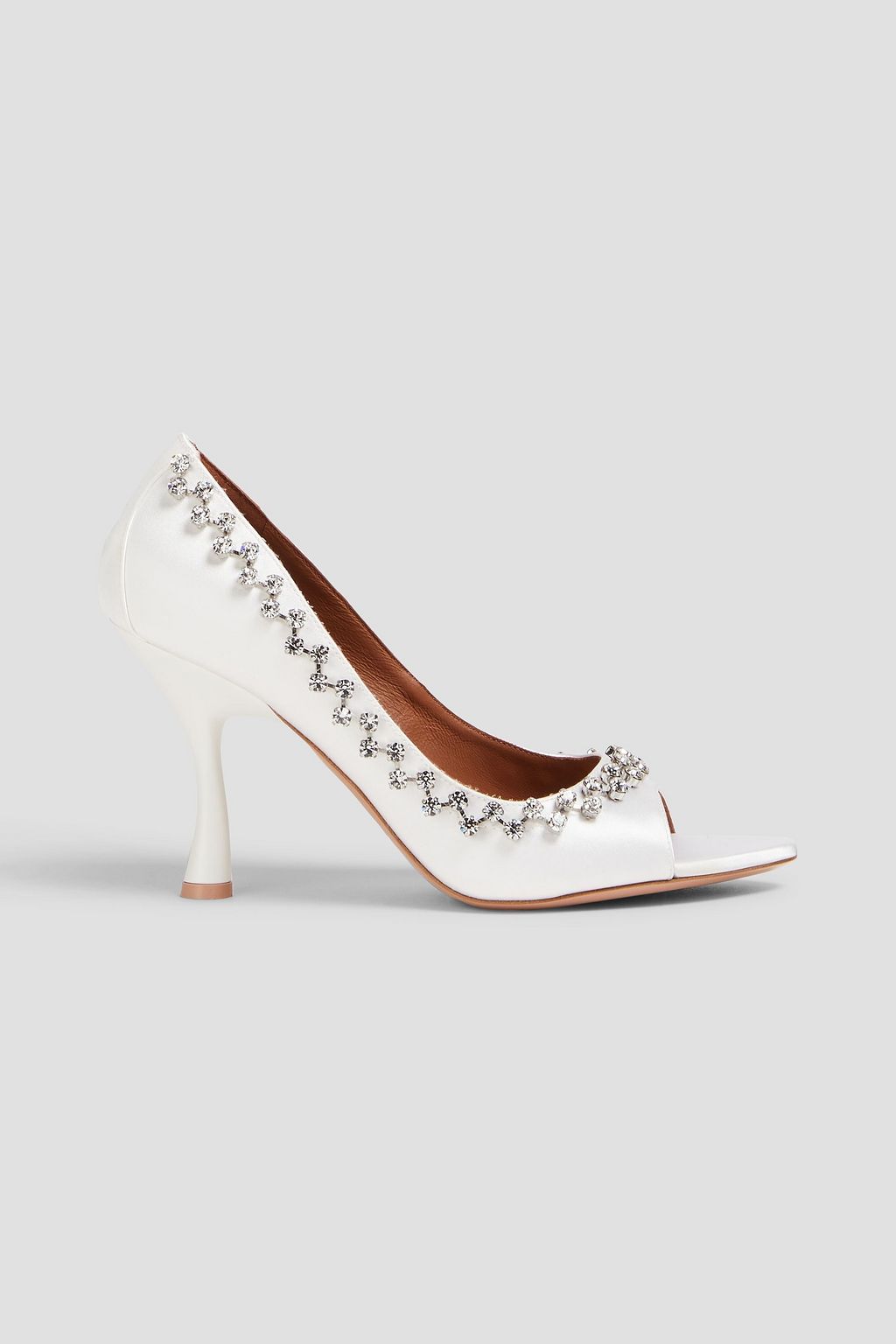 MALONE SOULIERS Tally crystal-embellished satin pumps | THE OUTNET