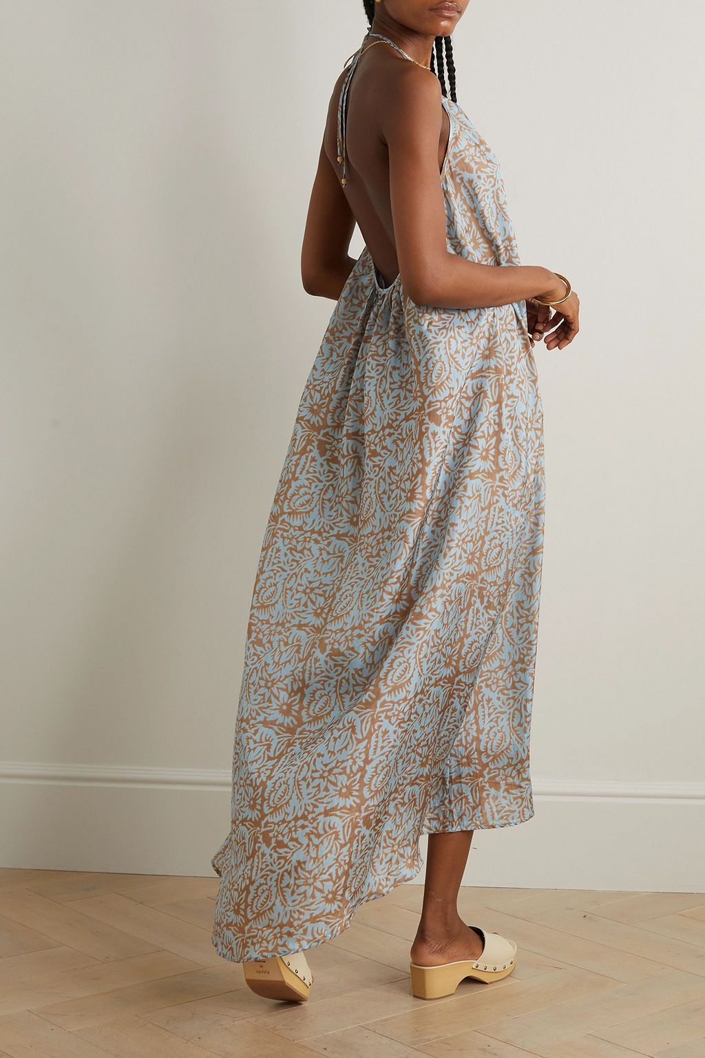 HANNAH Stella Flirty floral-print silk halterneck maxi dress | THE OUTNET