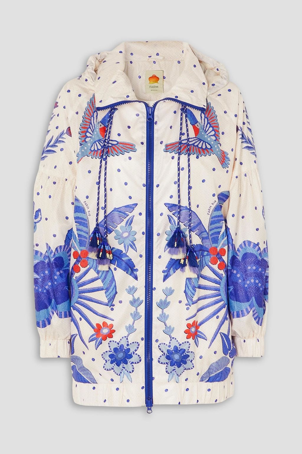 FARM RIO Hooded tasseled printed shell jacket | THE OUTNET