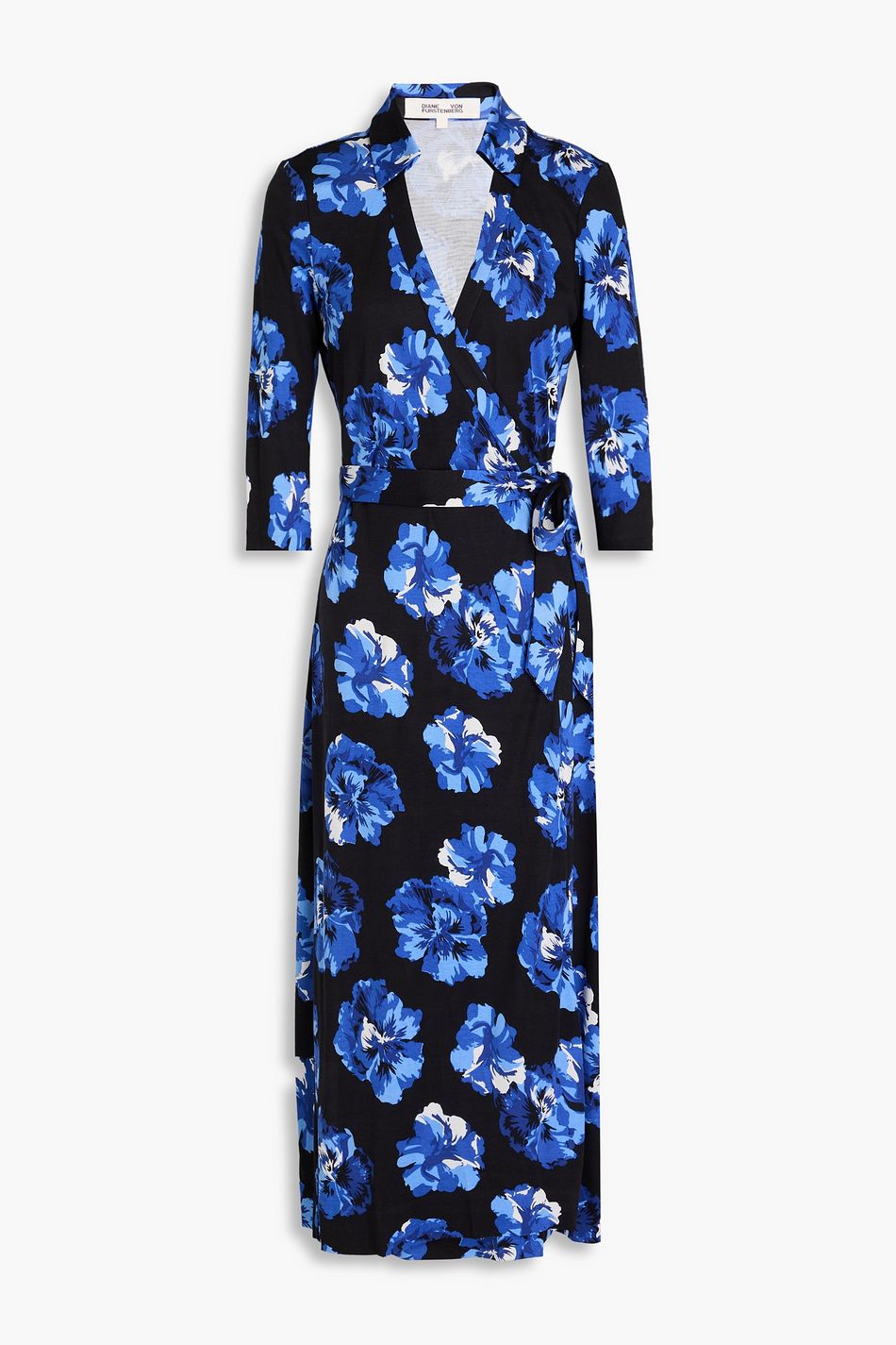 DIANE VON FURSTENBERG Floral-print silk-jersey midi wrap dress | THE OUTNET
