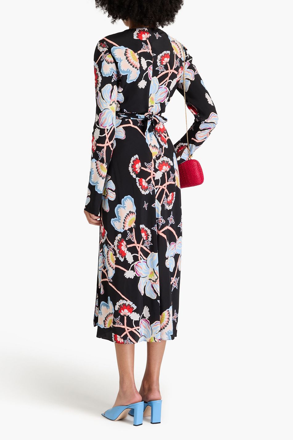 DIANE VON FURSTENBERG Tilly floral-print crepe de chine midi wrap dress ...