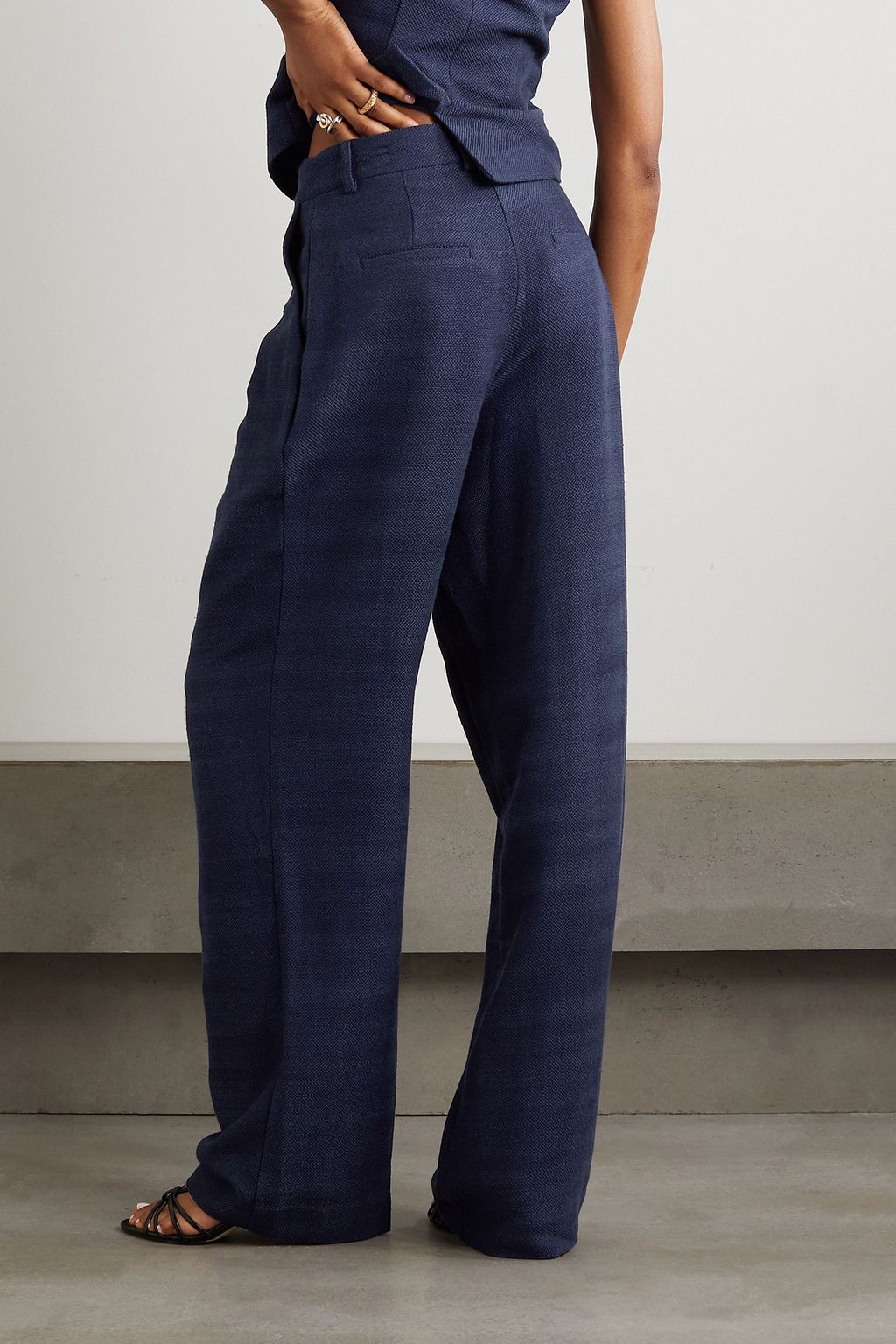 STAUD Luisa pleated cotton-blend wide-leg pants | THE OUTNET