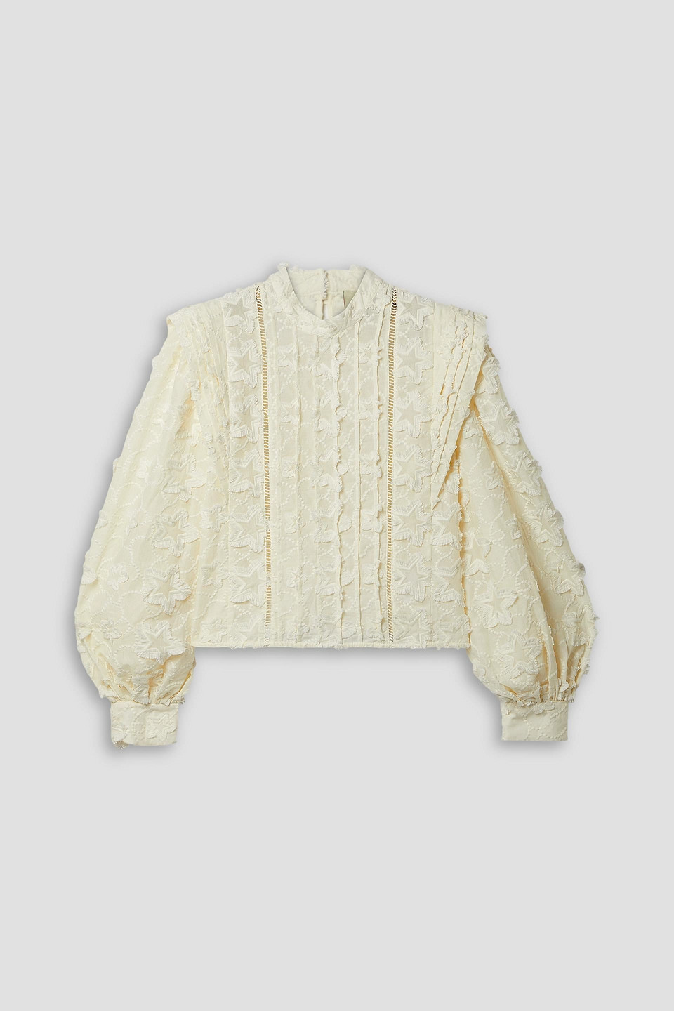 Farm Rio 3d Star Embroidered Cotton Blouse In Cream | ModeSens