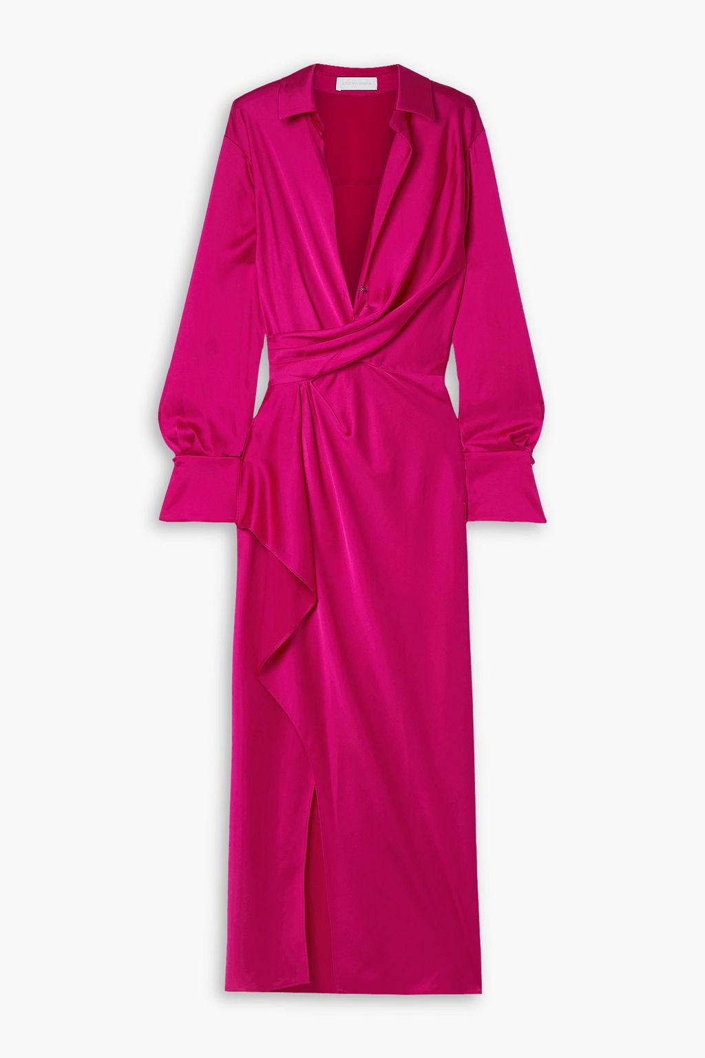 SIMKHAI Talita wrap-effect satin midi dress | THE OUTNET