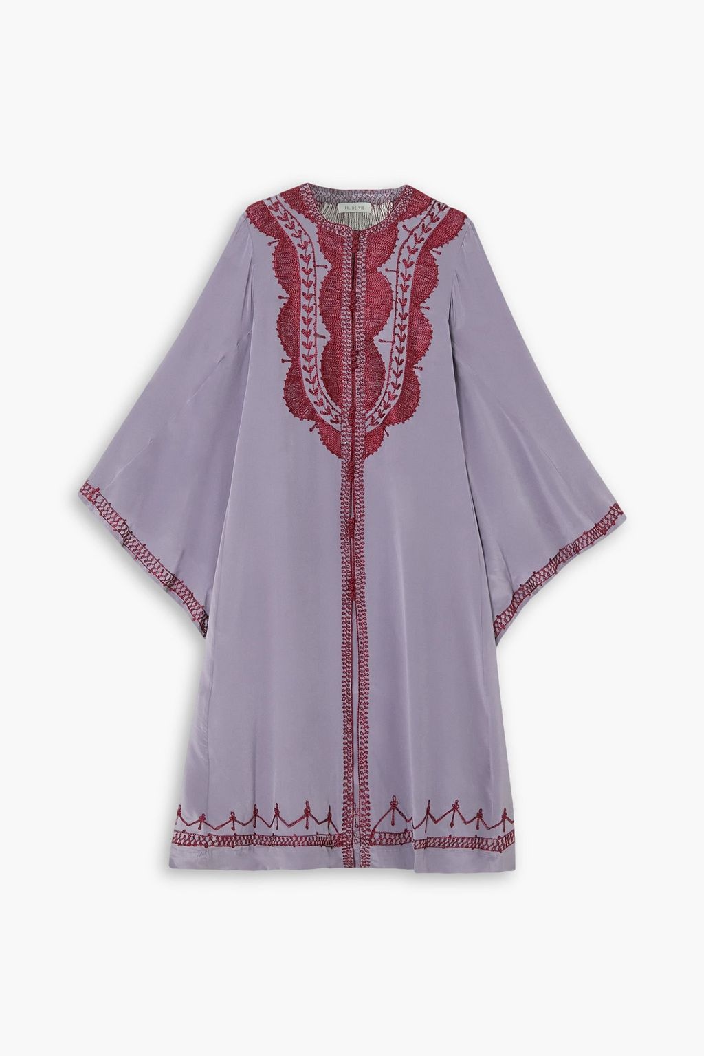 FIL DE VIE Edith embroidered silk-charmeuse kaftan | THE OUTNET