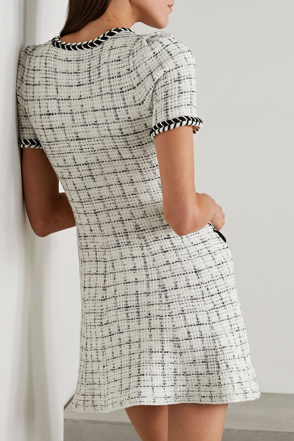 SELF-PORTRAIT Embellished cotton-blend mini dress | THE OUTNET