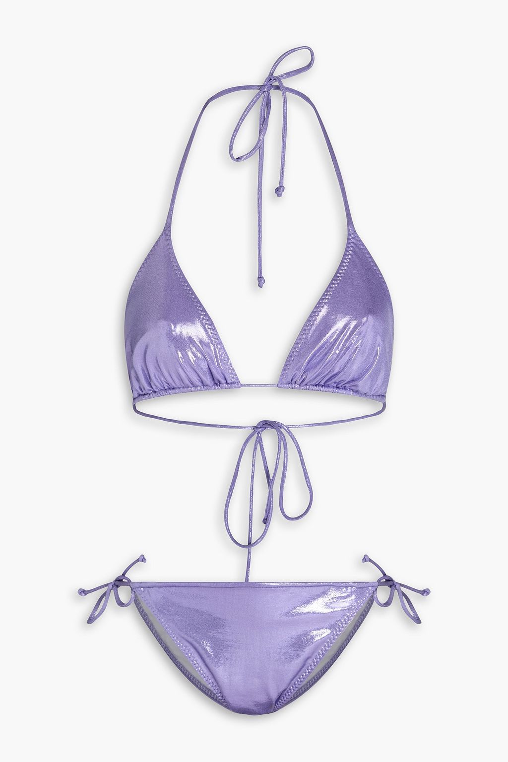 NORMA KAMALI Metallic triangle bikini | THE OUTNET