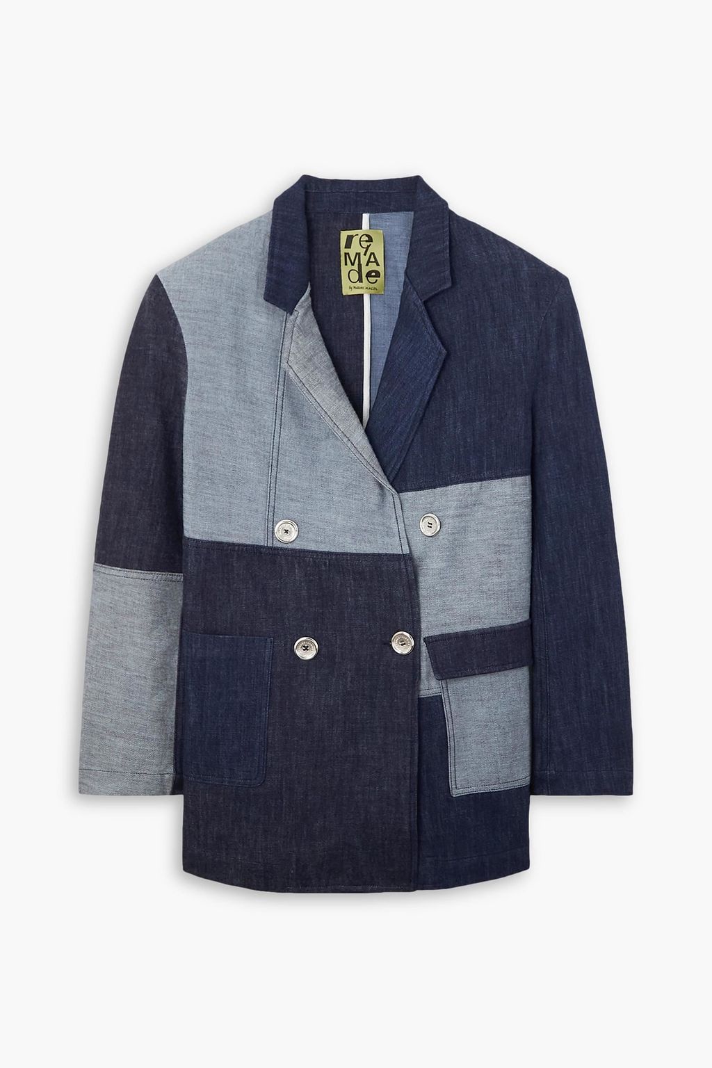 MARQUES' ALMEIDA ReM'Ade double-breasted patchwork denim blazer | THE ...